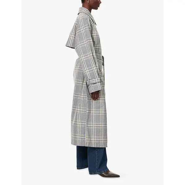 Camilla And Marc Delta Plaid Check-print Woven Trench Coat