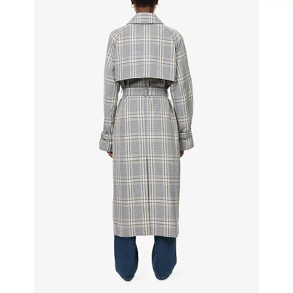 Camilla And Marc Delta Plaid Check-print Woven Trench Coat
