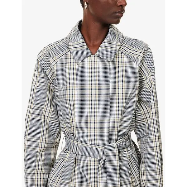 Camilla And Marc Delta Plaid Check-print Woven Trench Coat