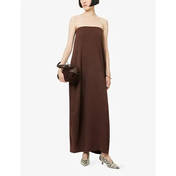 Dissh Alias Strapless Stretch-Woven Midi Dress - Choc | Editorialist