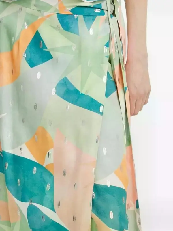 NEVER FULLY DRESSED Abstract-print Asymmetric Skirt