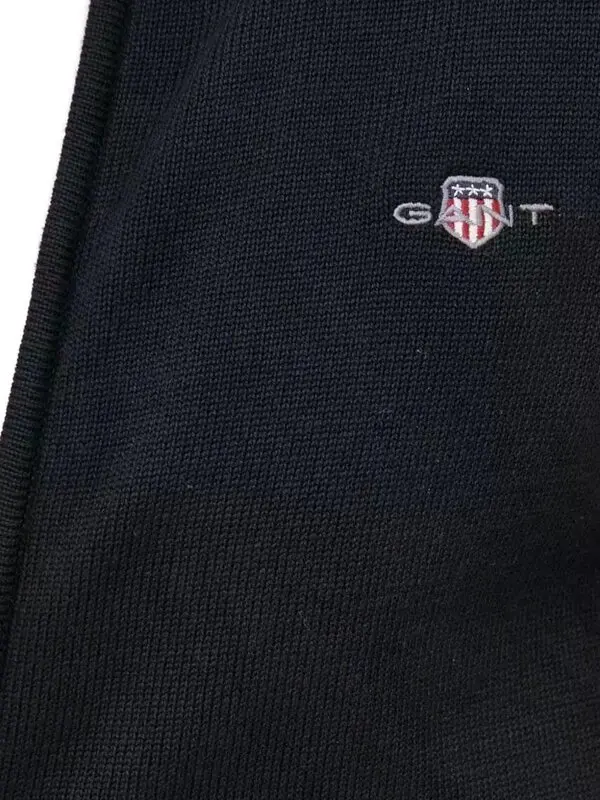 Gant Zip Through High Neck Cardigan - Black