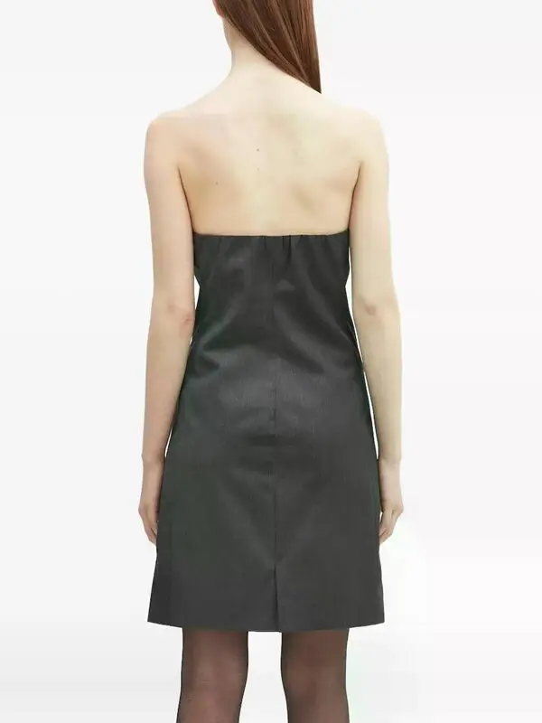 SAMSOE SAMSOE Strapless Button-front Mini Dress