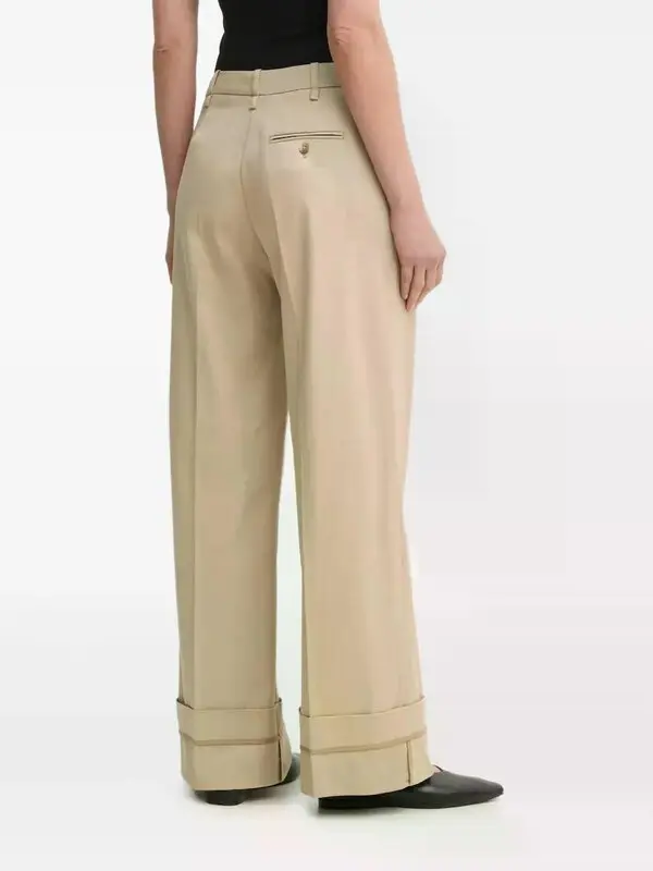 SAMSOE SAMSOE Wide-leg Trousers With Cuffed Hems