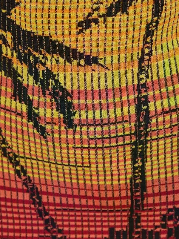 Desigual Ombré Palm Tree Knit Mini Dress