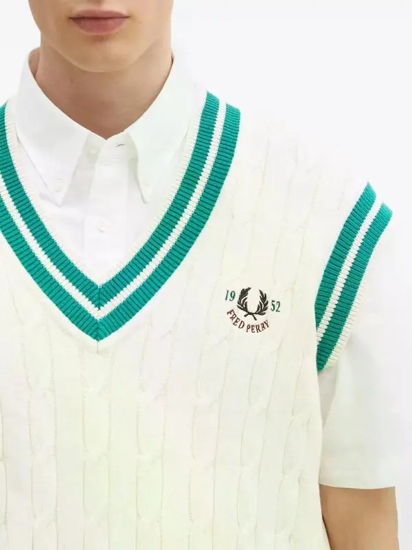 Fred Perry Cable-knit V-neck Sweater Vest