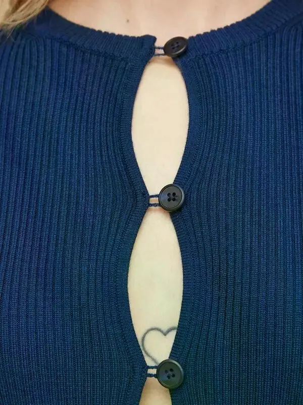 LOVECHILD Ribbed Button Cardigan