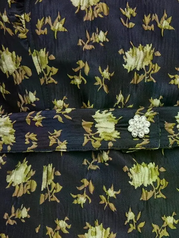 CUSTOMMADE Floral Print Puff-shoulder Blouse