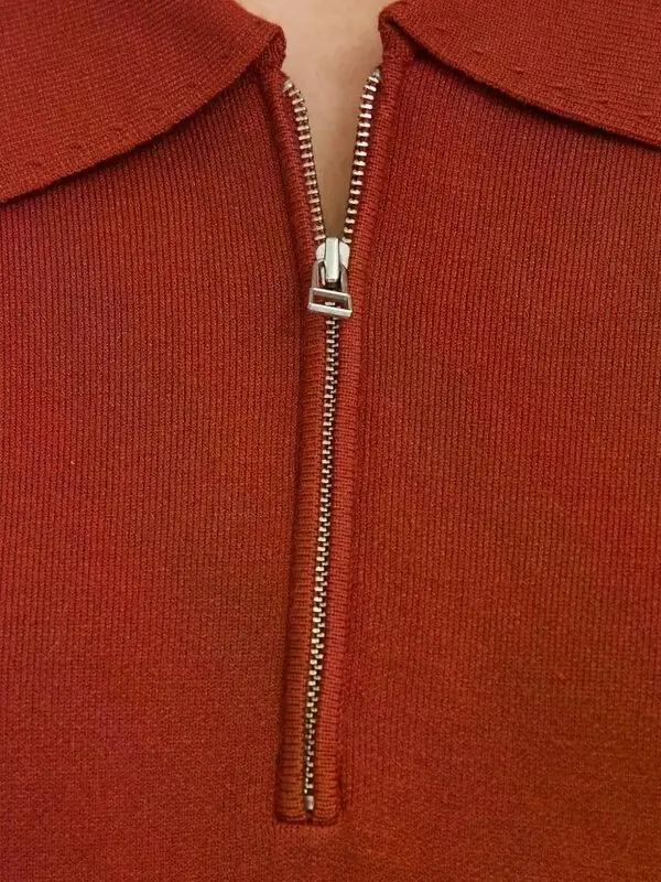 Tiger Of Sweden Zip-front Knitted Polo Top