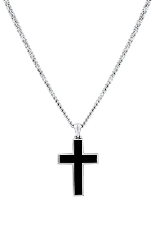 VINCERO Stone Cross Pendant Necklace - Sterling Silver