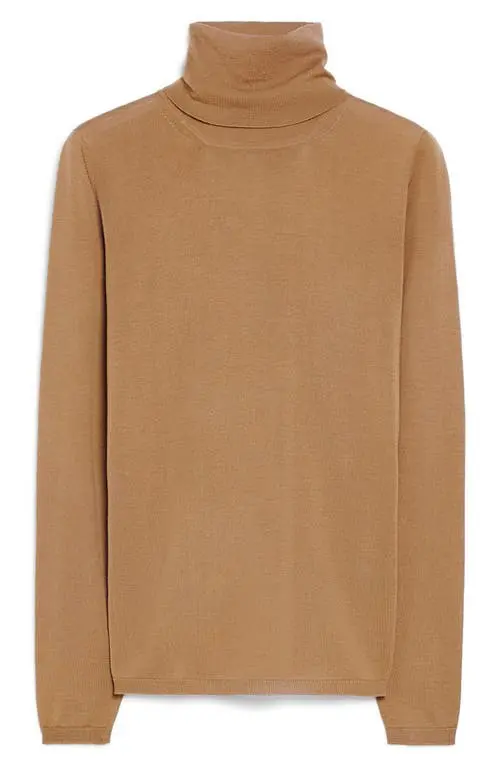 Max Mara Saluto Virgin Wool Turtleneck Sweater - Camel