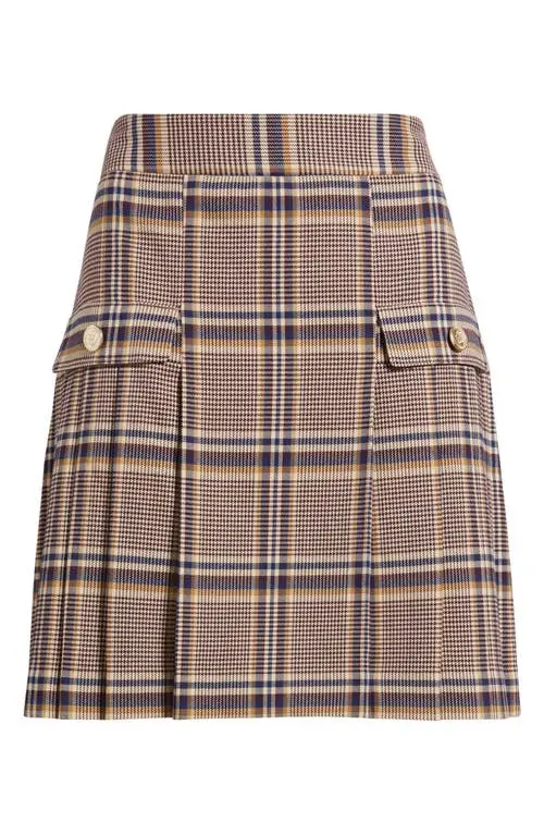 TAHARI ASL Plaid Pleated Skirt