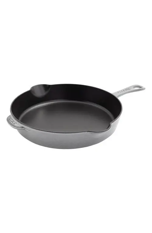 STAUB 11-inch Enameled Cast Iron Traditional Deep Skillet - Graphite Grey