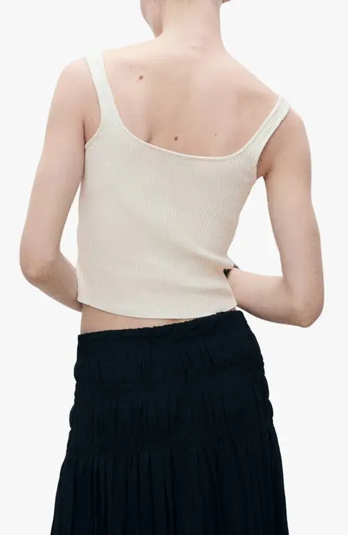 Mango Contrast Placket Rib Tank