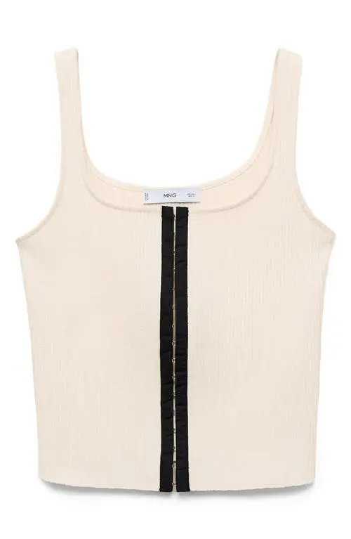 Mango Contrast Placket Rib Tank