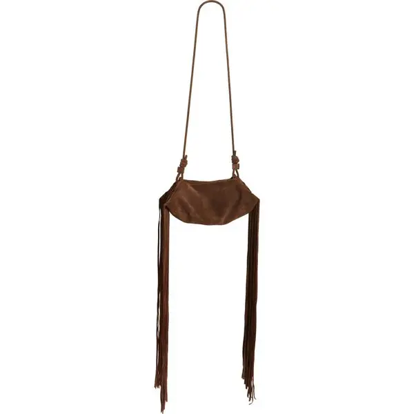 Altuzarra Mini Origami Fringe Suede Crossbody Bag - Chocolate
