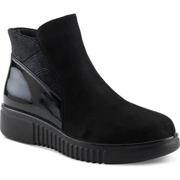 SPRING STEP SHOES Ankle Booties - Black Faux Suede