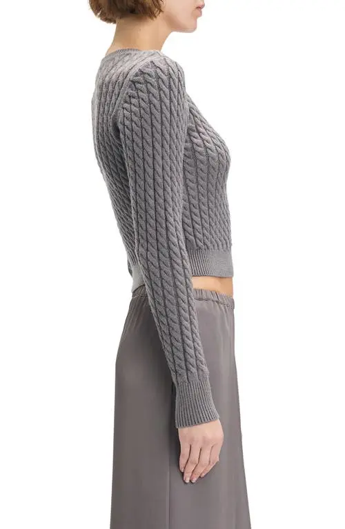 FAVORITE DAUGHTER Cable Stitch Cropped Sweater