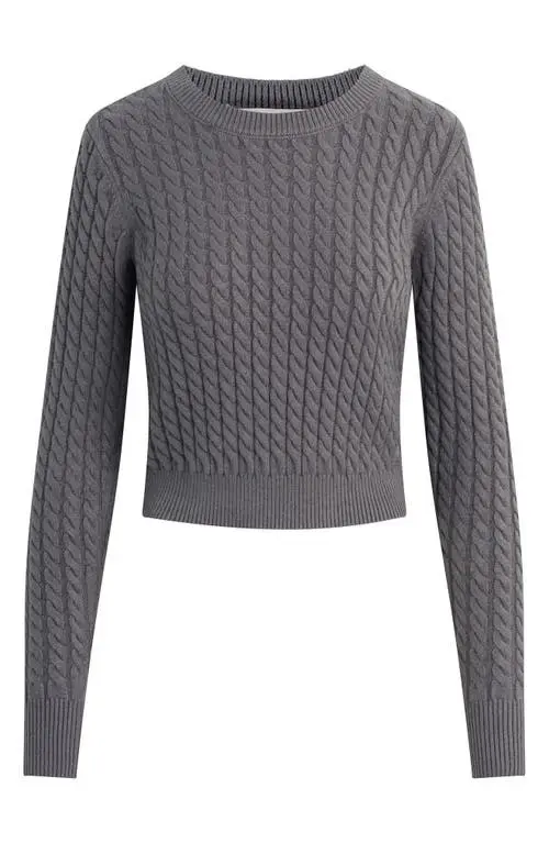 FAVORITE DAUGHTER Cable Stitch Cropped Sweater