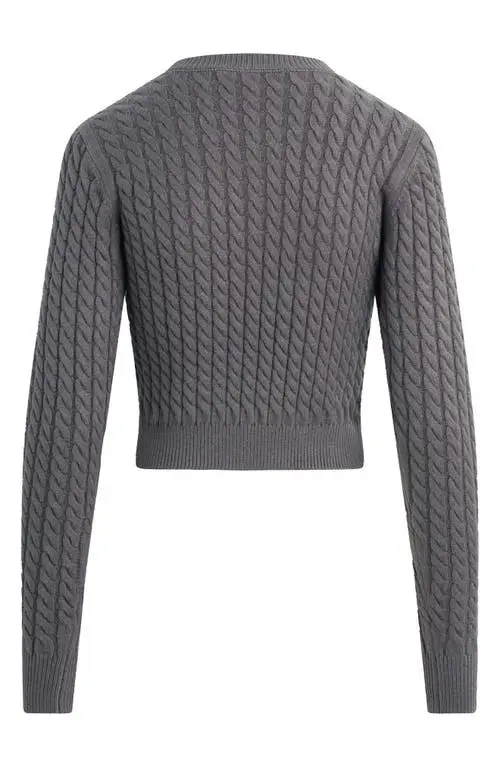 FAVORITE DAUGHTER Cable Stitch Cropped Sweater