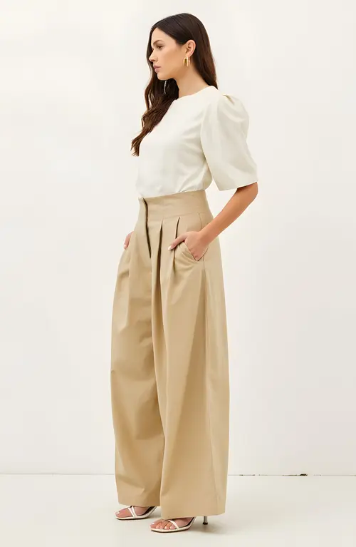 MODENAIRE Pleated Wide-leg Trousers