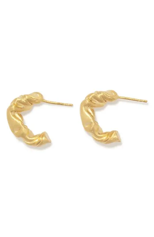 Completedworks Tumbled Hoop Earrings - 18ct Gold Plated
