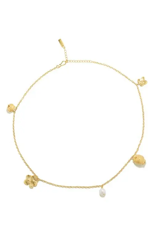 Completedworks Tumbled Multi Charm Necklace - 18ct Gold Plated