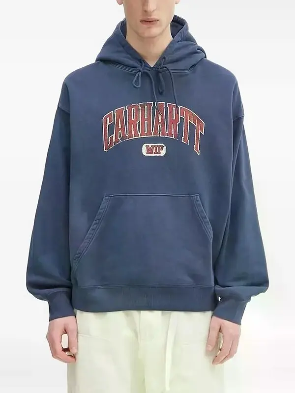 Carhartt Work In Progress College-style Logo Hoodie - Blue