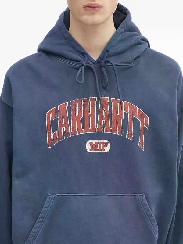 Carhartt Work In Progress College-style Logo Hoodie - Blue