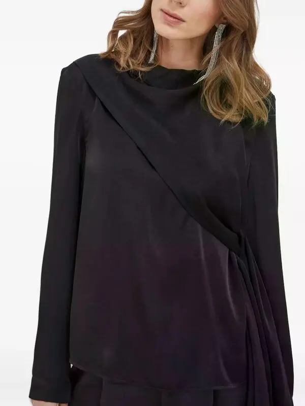Bardot Draped Tie-front Blouse