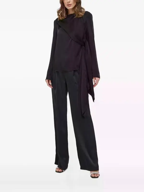 Bardot Draped Tie-front Blouse