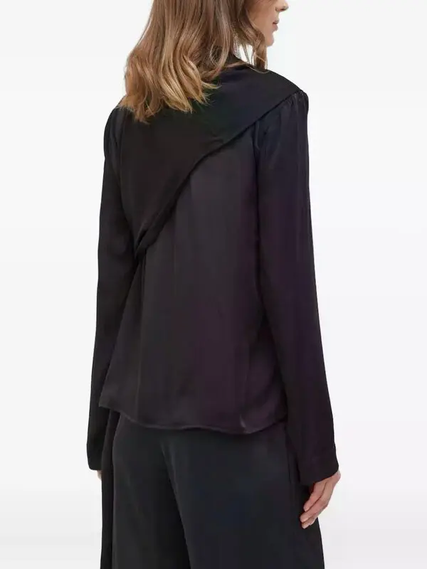 Bardot Draped Tie-front Blouse