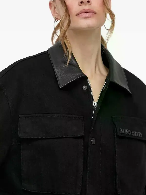 Miss Sixty Cropped Trimmed-collar Denim Jacket