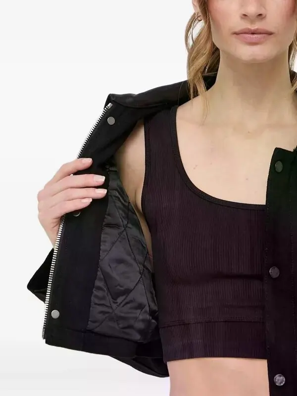 Miss Sixty Cropped Trimmed-collar Denim Jacket