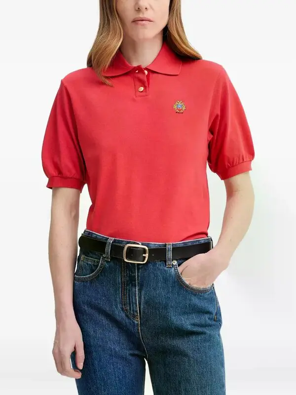 Bally Embroidered Logo Puff-sleeve Polo Top