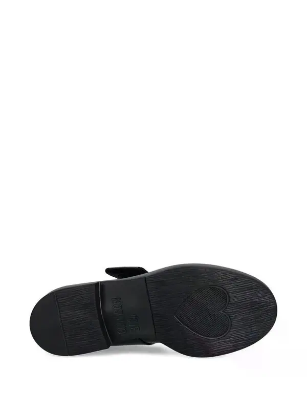 Moschino Heart-buckle Patent Leather Loafers