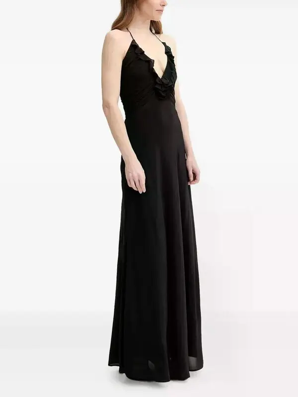 The Kooples V-neck Ruffled Maxi Dress