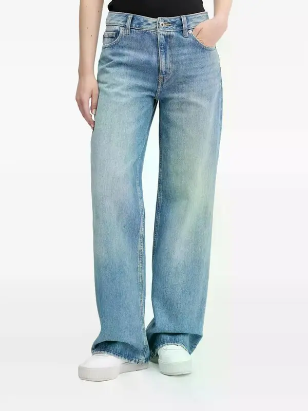 Hugo Wide-leg Jeans With Smiley-face Logo