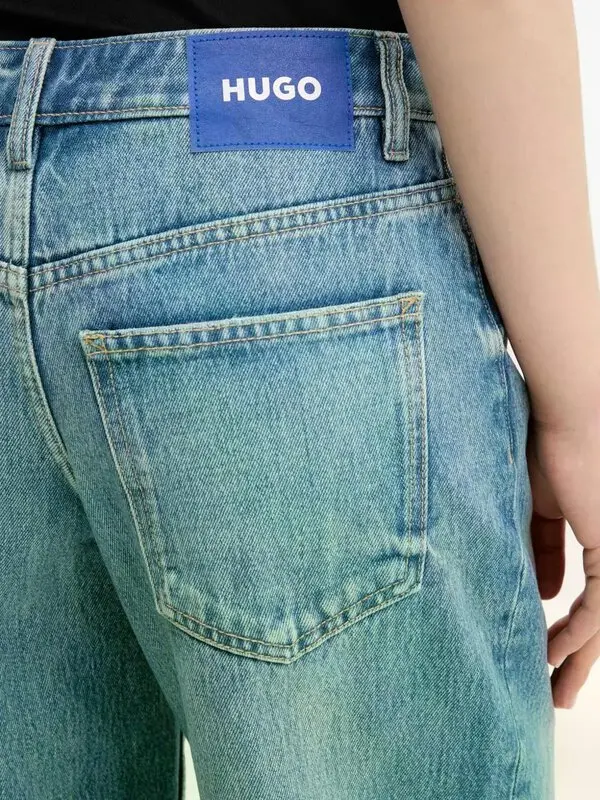 Hugo Wide-leg Jeans With Smiley-face Logo
