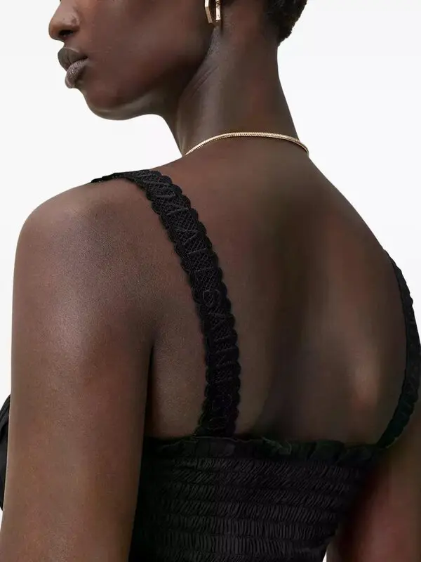 ALLSAINTS Lace-trimmed Smocked Top