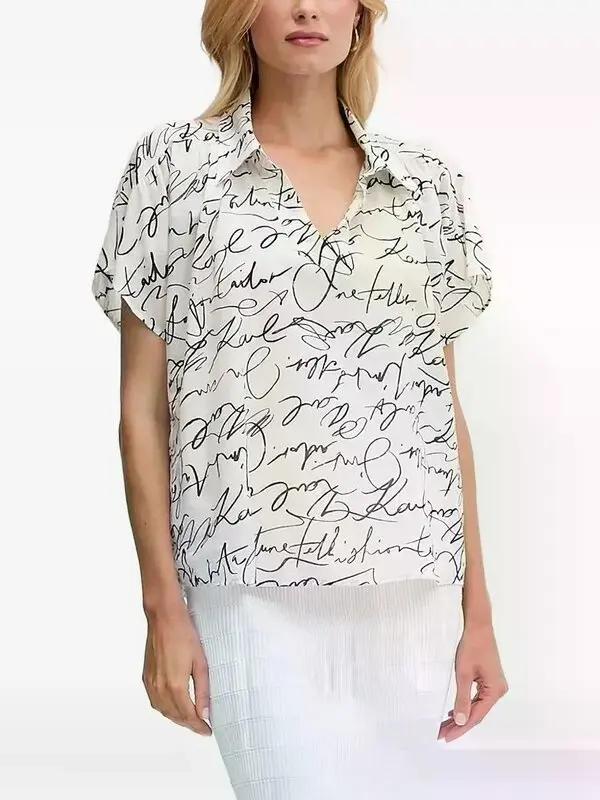 Karl Lagerfeld Script-print Short-sleeve Top