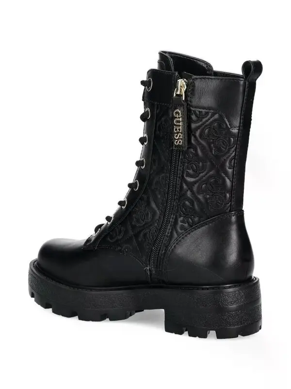Guess Logo-quilted Lace-up Boots