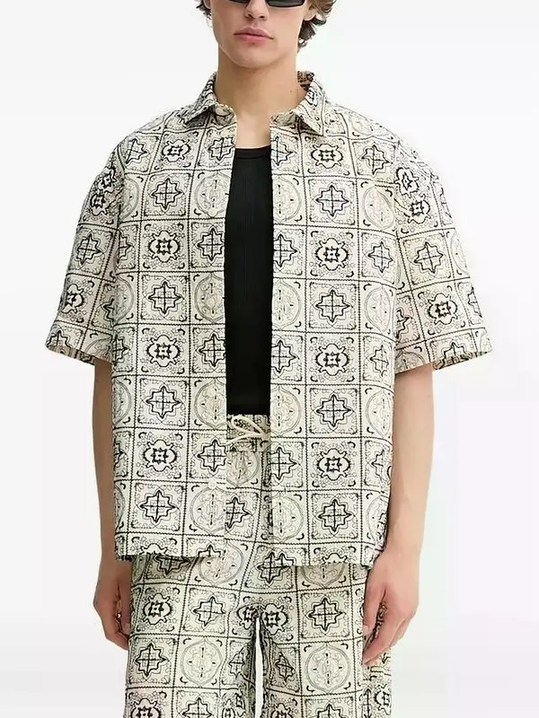 LES DEUX Embroidered-patchwork Shirt