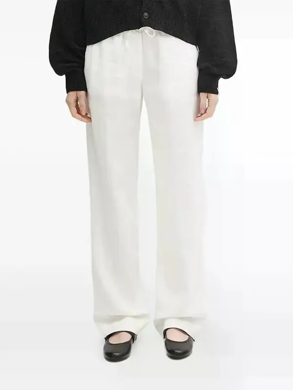 SAMSOE SAMSOE Drawstring Linen Trousers - White
