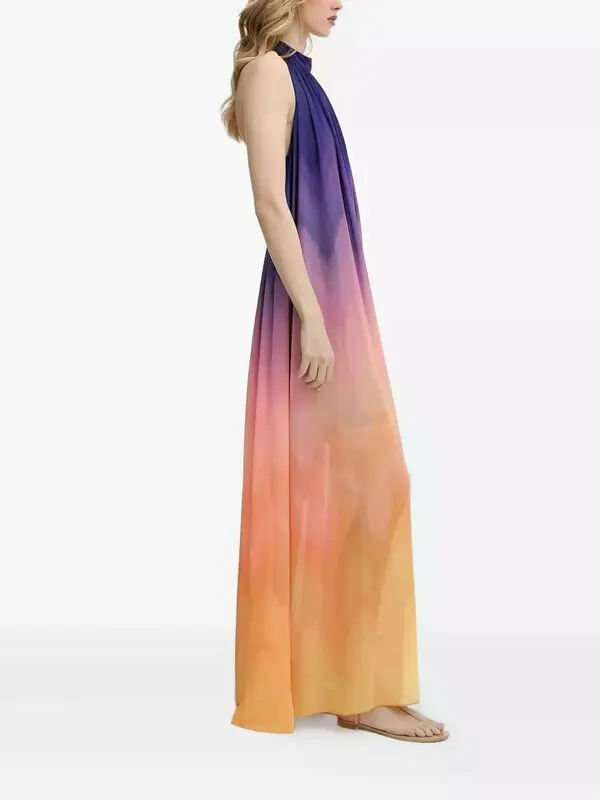 tropical halter neck dress Fernanda Halterneck Maxi Dress - Blue Tropical main image 0