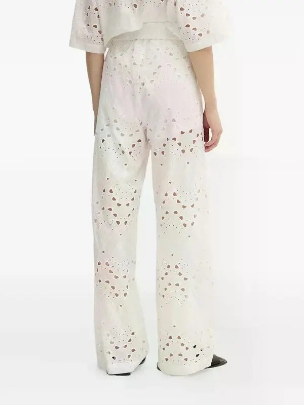 GESTUZ Eyelet-embroidery Straight Trousers