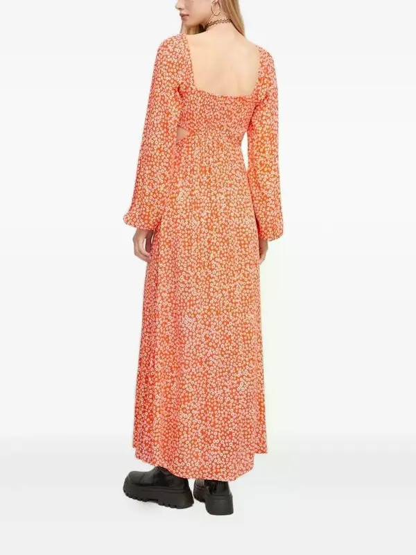Billabong Floral Maxi Dress With Ring Detail In Orange - 30% Off |  Editorialist