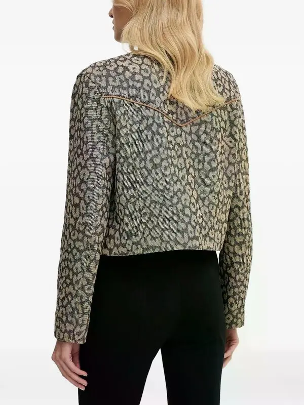 BOSS Leopard-pattern Biker Jacket