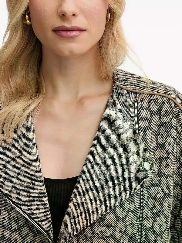 BOSS Leopard-pattern Biker Jacket