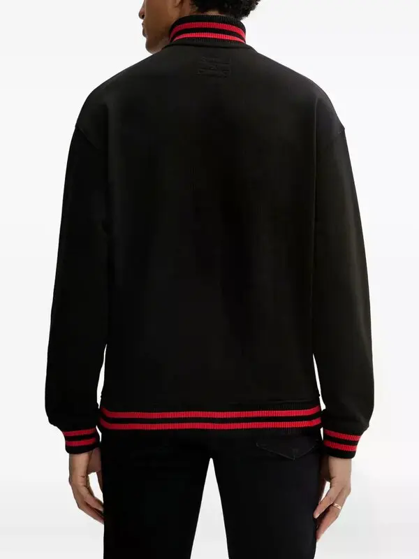 Hugo Crest-embroidered Half-zip Sweatshirt